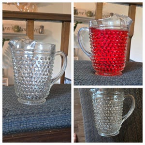 Large Hobnail Pitcher Largest on Internet 8 Cups Lovely Retro Style ...