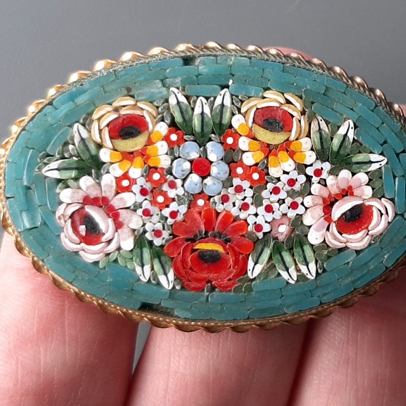 Micro Mosaic Brooch - Etsy