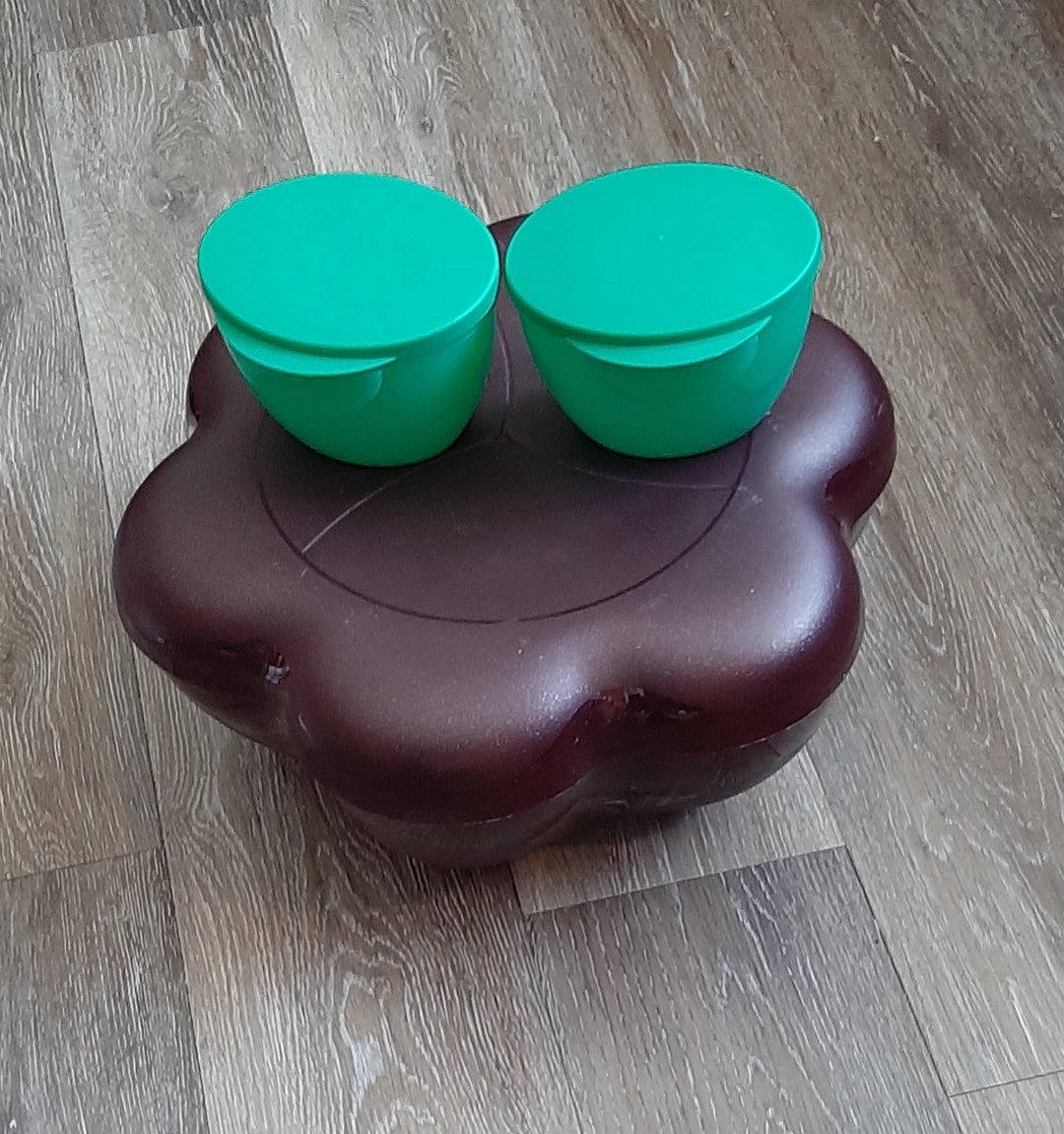 Tupperware Purple Teal Chip Dip Flower Bowl Set 4624A With 2 Bowls W ...