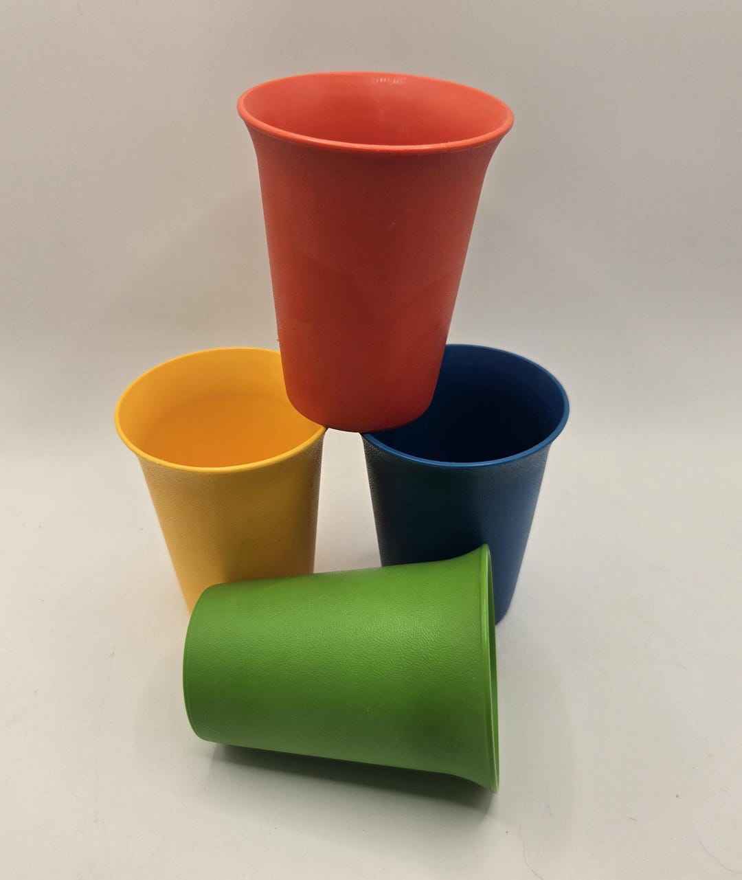 Vintage Tupperware Rainbow Tumbler Kids Cups - Set of 4 Orange Green ...