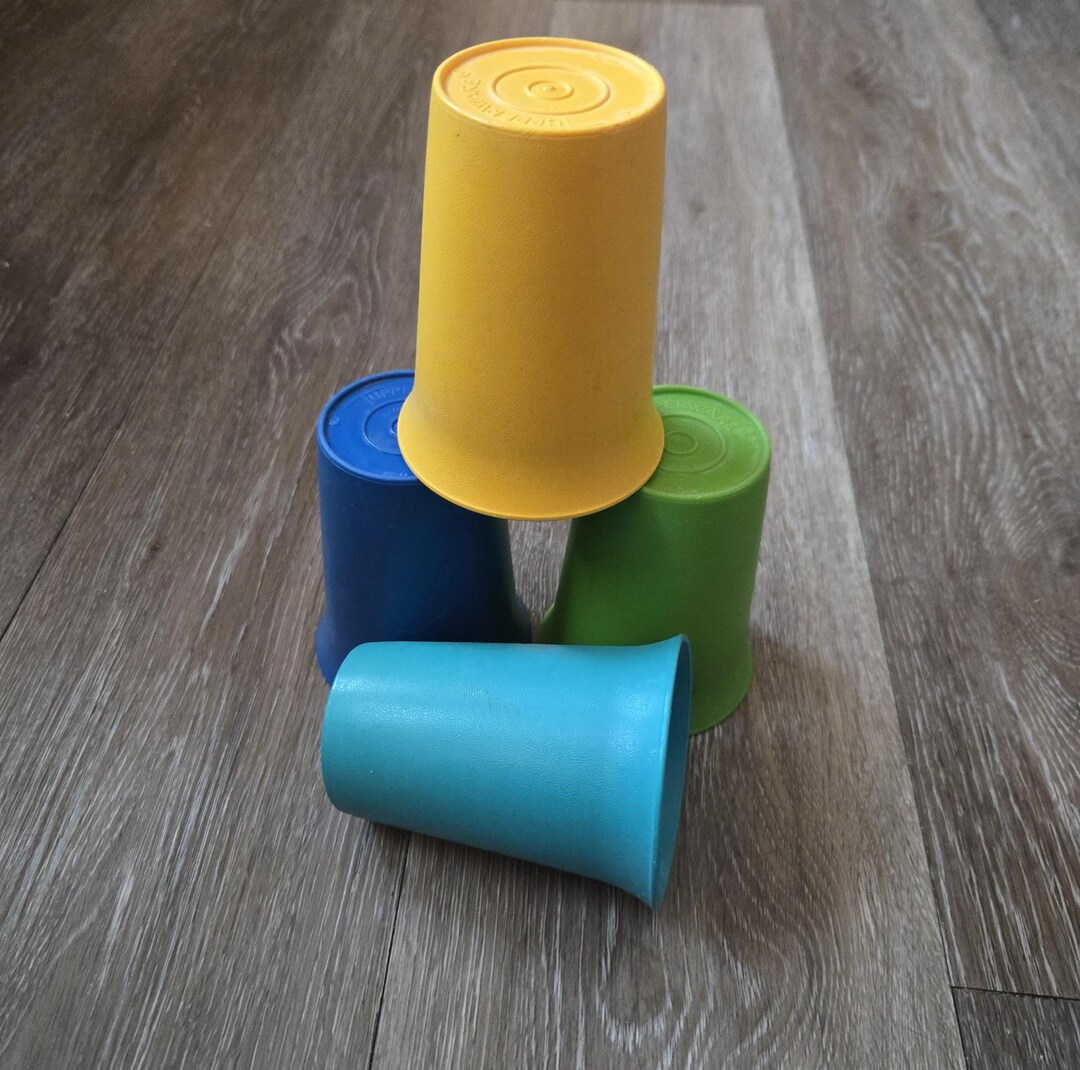Vintage Tupperware Rainbow Tumbler Kids Cups - Set of 4 Green Blue ...