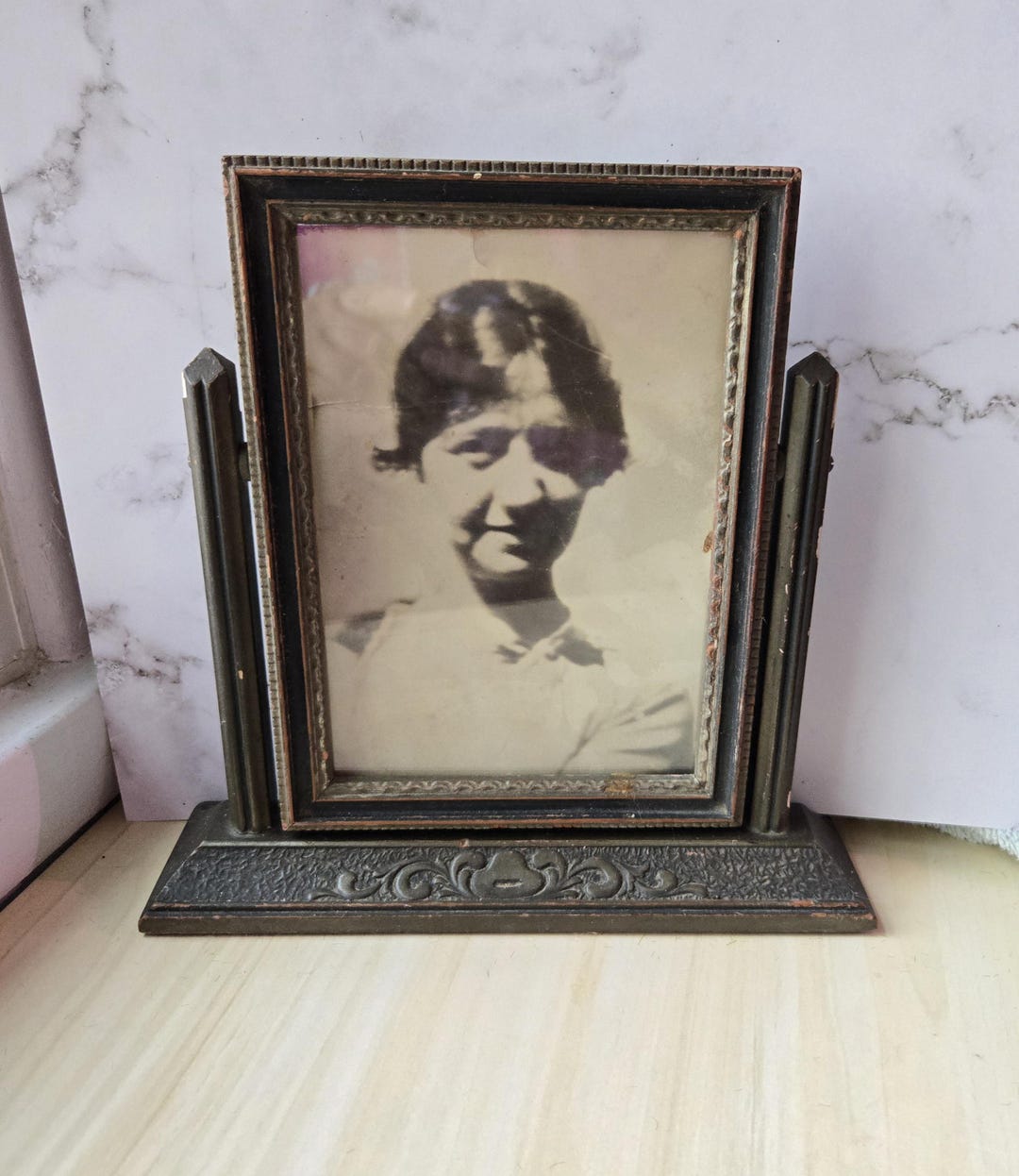 Swivel Tilt Picture Frame for 7"x 9" Photo ~antique Wood ~1940s Antique ...
