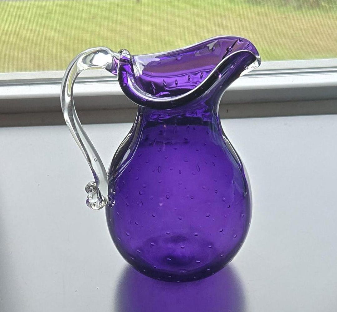 Blown Glass Controlled Bubbles Purple Pitcher Corning Museum of Glass ...