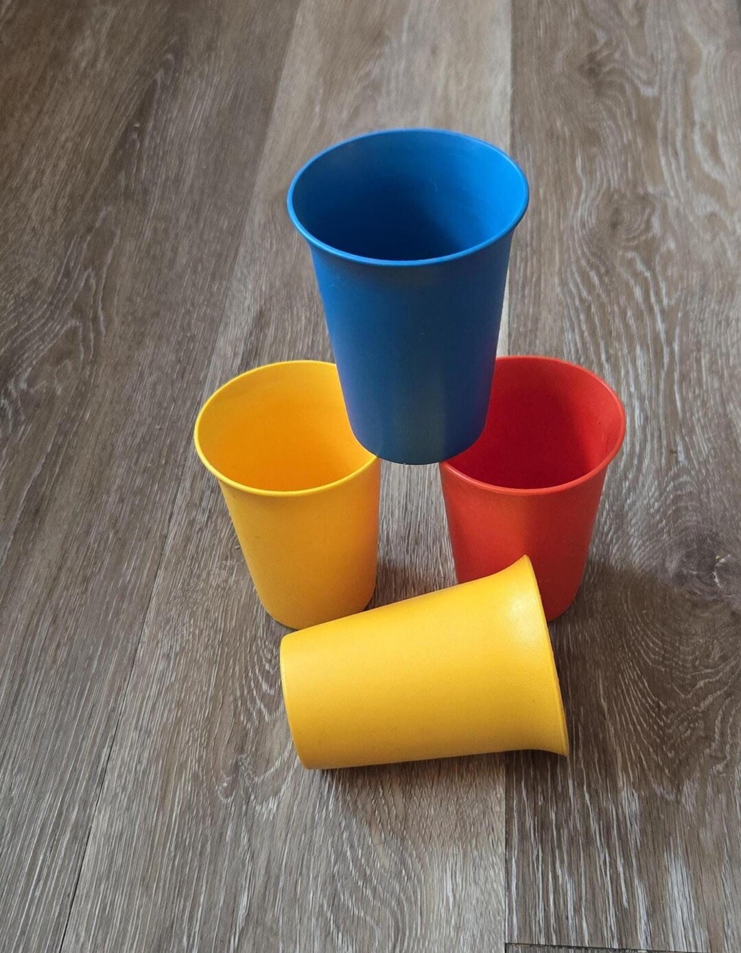 Vintage Tupperware Rainbow Tumbler Kids Cups - Set of 4 Red Blue Yellow ...