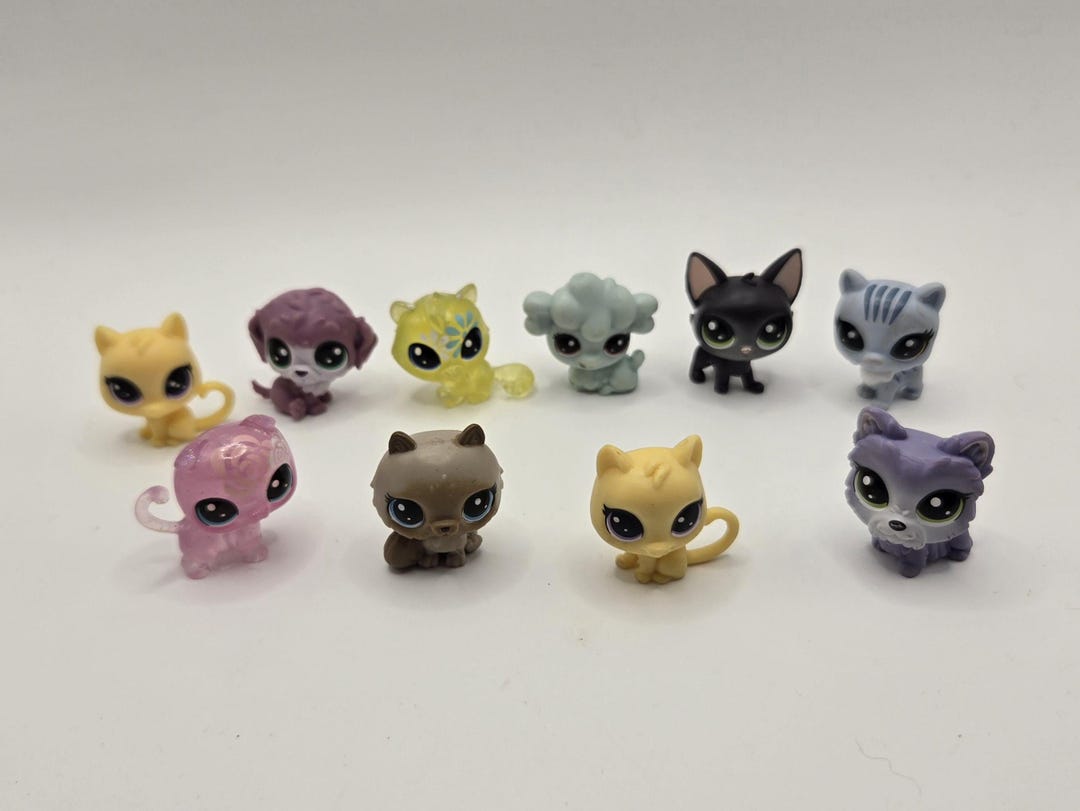 Teeniest Littlest Pet Shop - Cats & Dogs Lot - Set of 10 LPS - Hasbro ...