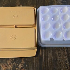 Vintage Tupperware Deviled Egg Carrier With Egg Inserts Yellow Color ...