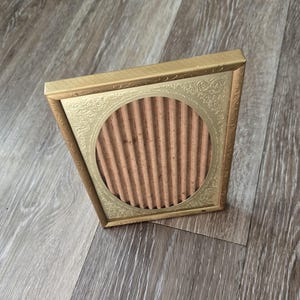 Vintage Brass Picture Frame Glass 5 X 7 Inch Oval Opening Desk Top 8 ...