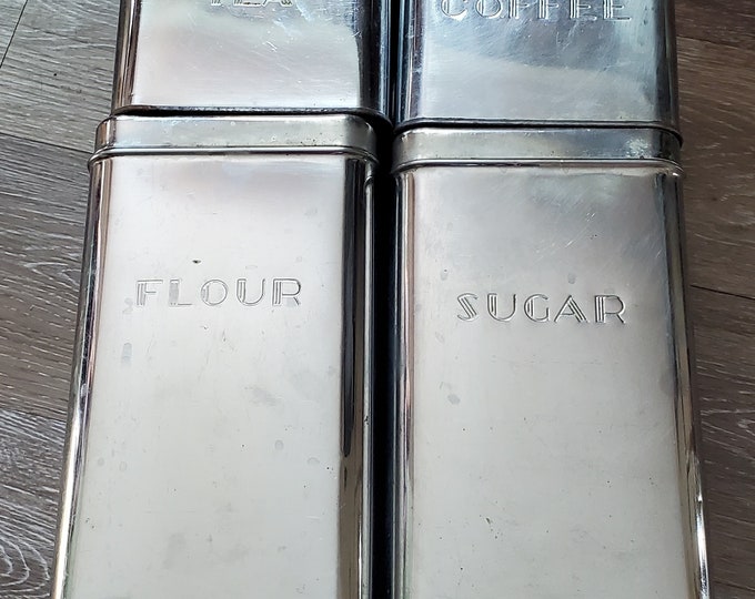 Vintage Kreamer Ware MCM Metal Canister Set - Etsy