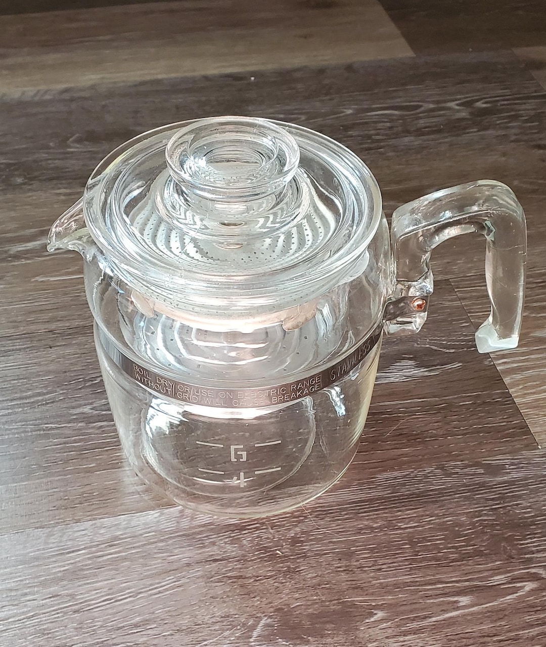 Vintage Pyrex 6-cup Flameware Glass Coffee Pot Stovetop Percolator W ...