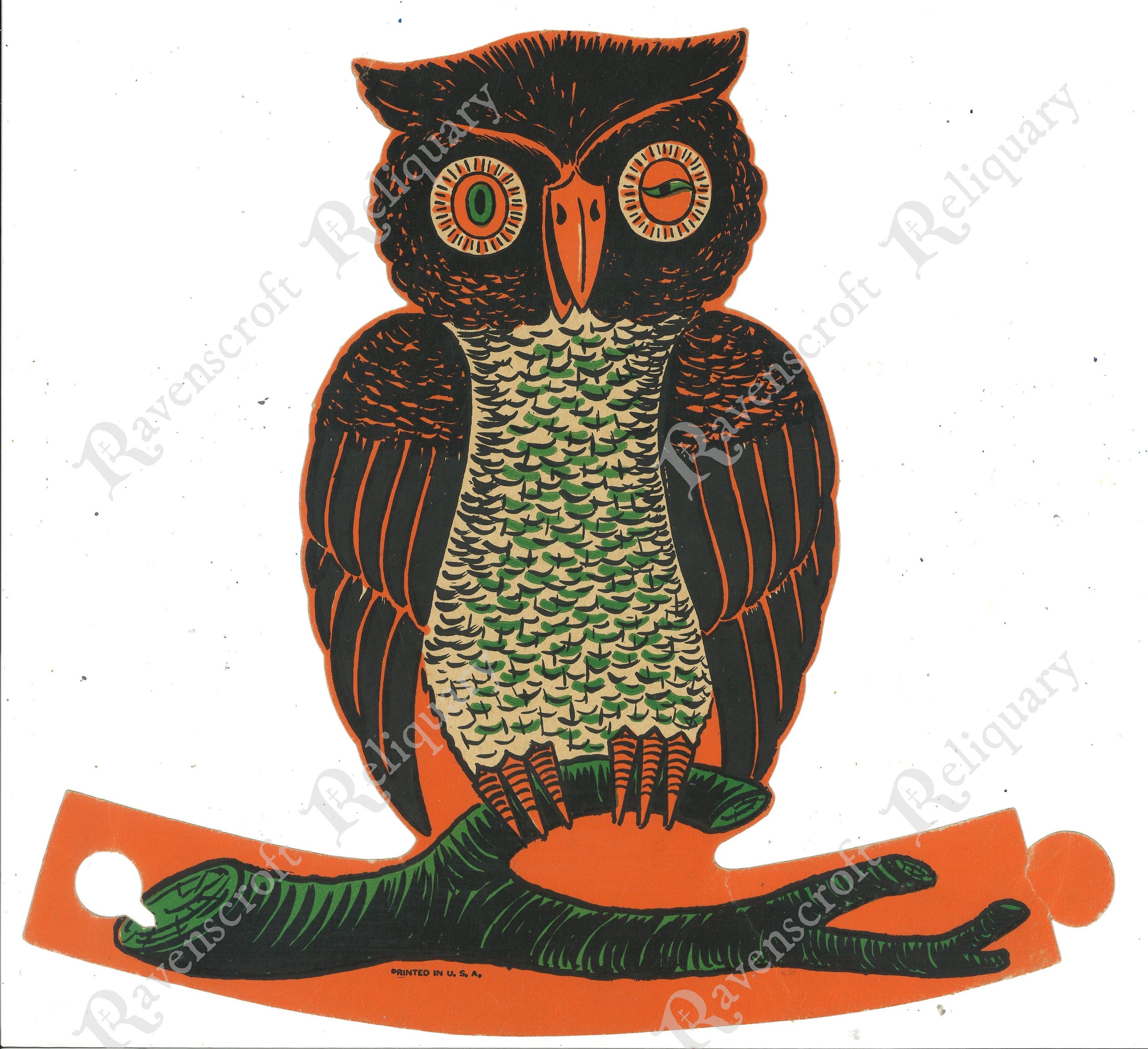 Vintage Halloween Owl Decoration: 1920s Beistle Standup (digital ...