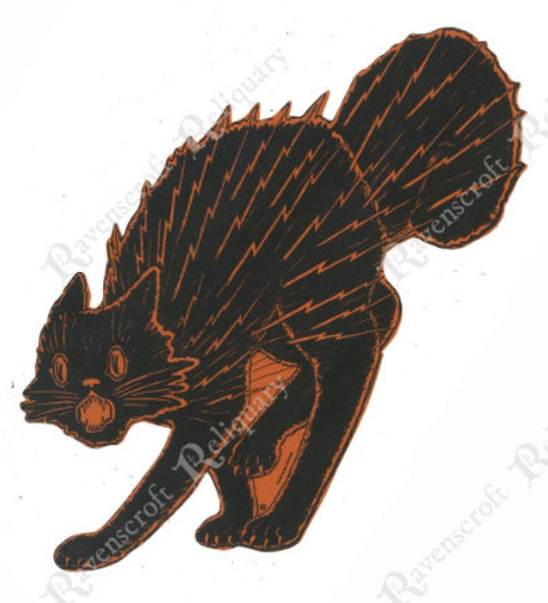 Vintage Beistle Halloween Black Cat Die Cut: 1920s Retro Decor (digital ...