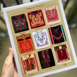 Thobes of Palestine II - Art Print | Palestinian Art | Tatreez Art - Etsy