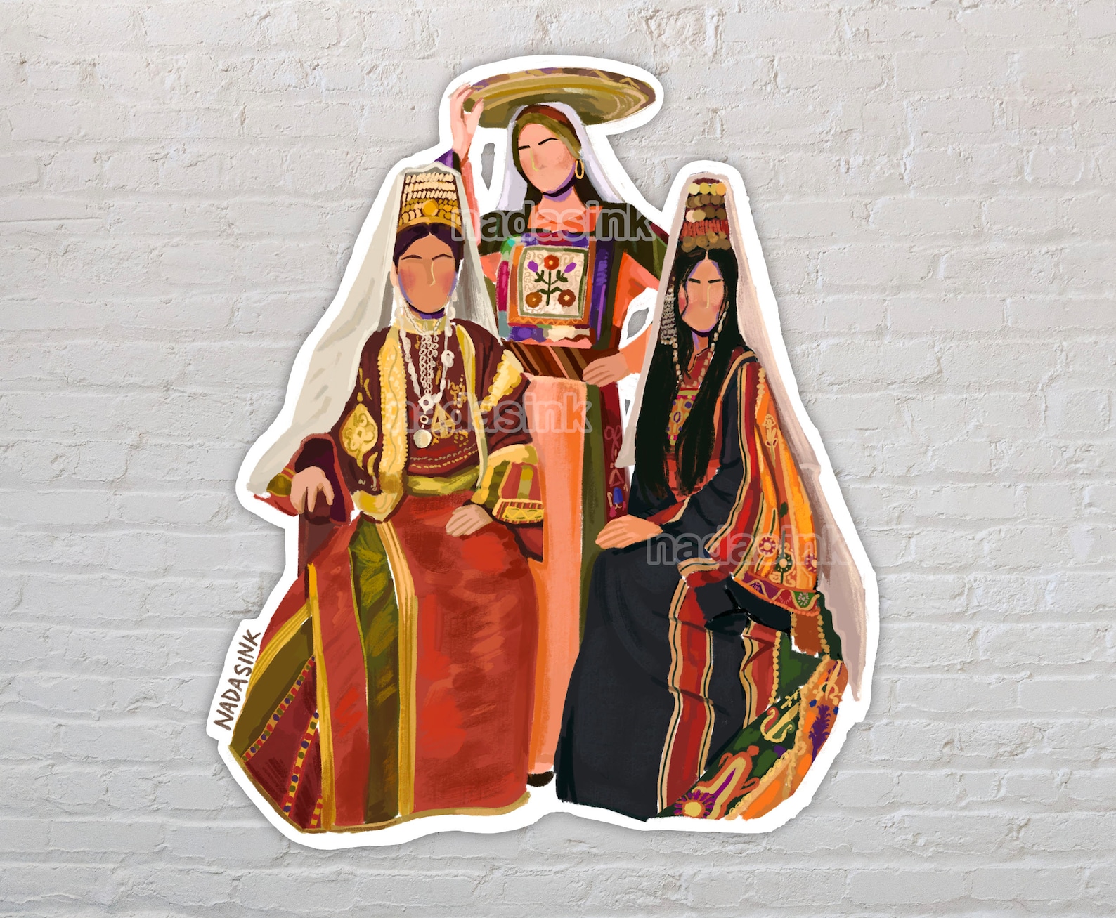 Palestinian Women Sticker | Vinyl & Waterproof, 3 Inches | Palestine ...