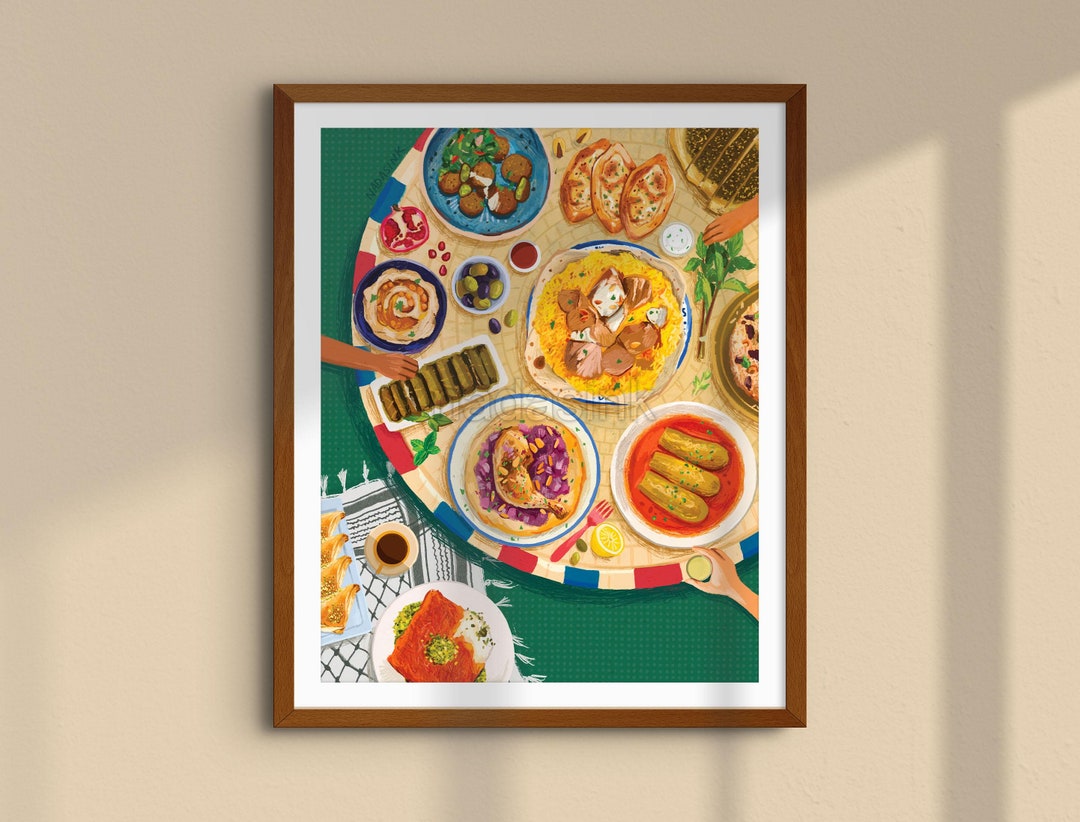 Palestinian Cuisine - Art Print | Middle Eastern Cuisine | Arab Food ...