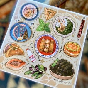 Middle Eastern Cuisine Illustration (art Print) | Arab Food Art - Etsy