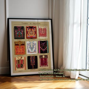 Thobes of Palestine - Art Print | Traditional Tatreez Thobes ...
