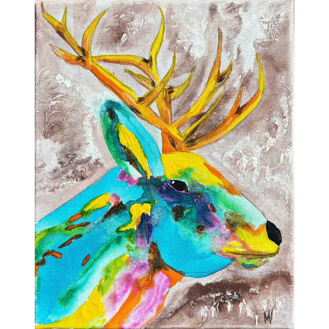 Gorgeous Deer Abstract Painting Original and Hand-painted Artwork ...