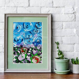 Kandinsky Flowers Style Painting Roses Original Art 4x6 in Small Floral ...