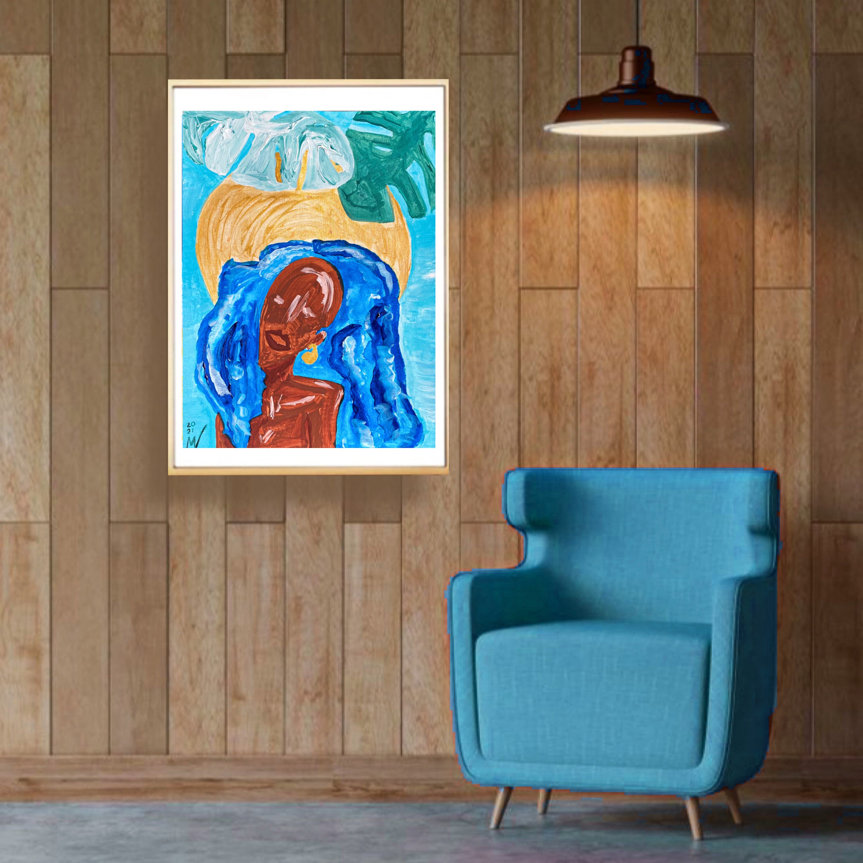 African American Art Faceless Painting ORIGINAL 9 X 12 Wall Art Woman ...