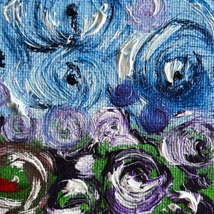 Kandinsky Flowers Style Painting Roses Original Art 4x6 in Small Floral ...