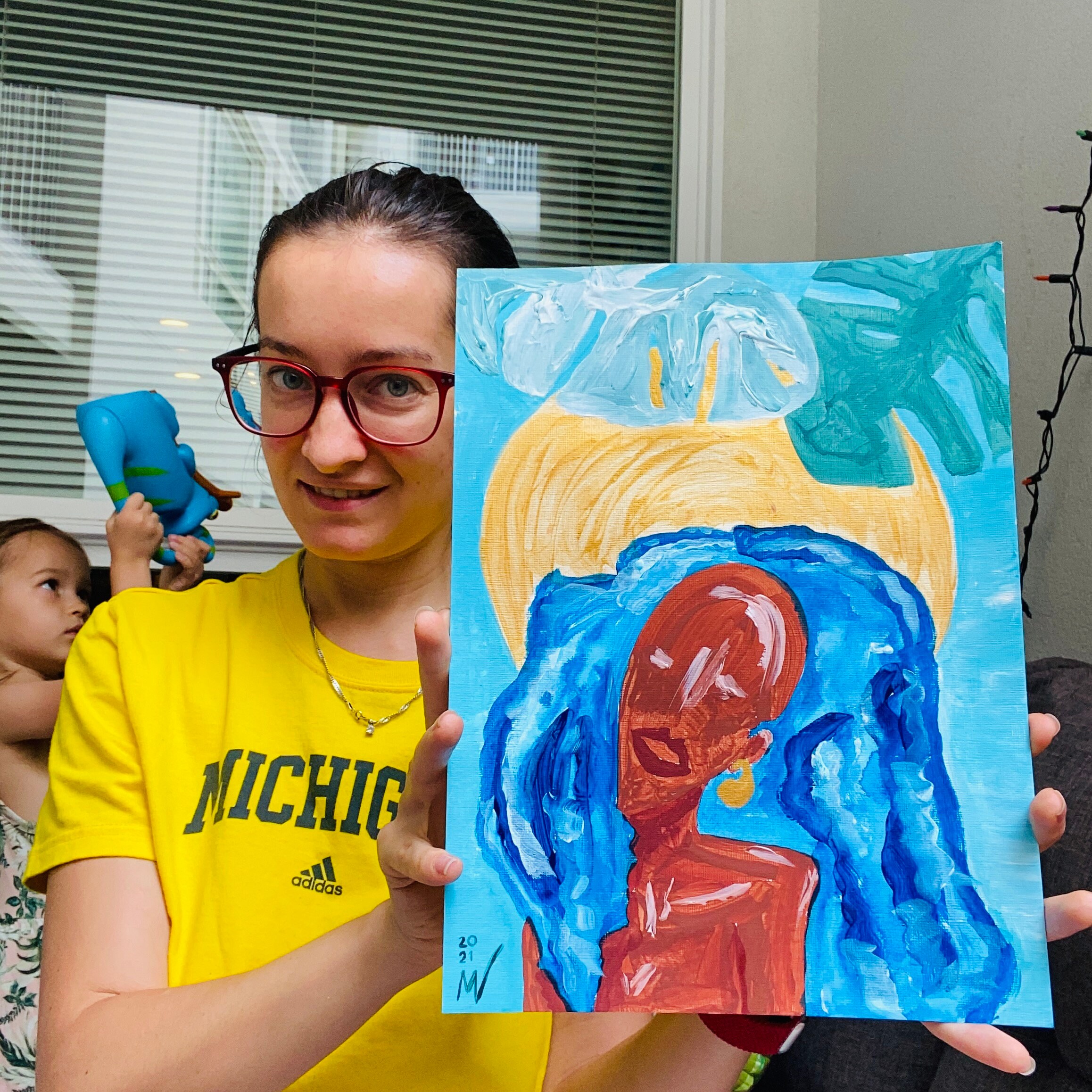 African American Art Faceless Painting ORIGINAL 9 X 12 Wall Art Woman ...