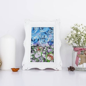 Kandinsky Flowers Style Painting Roses Original Art 4x6 in Small Floral ...