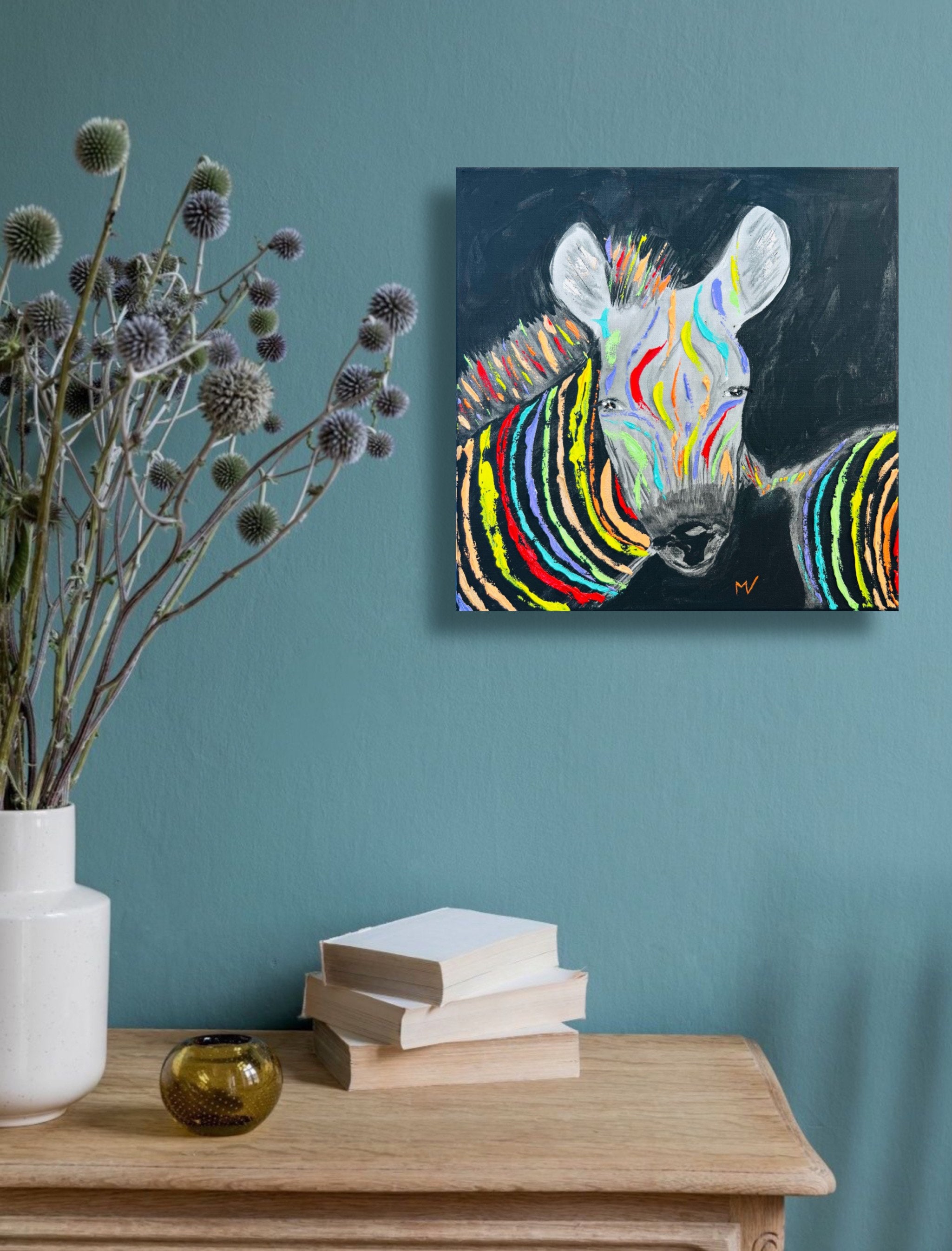 Zebra Painting Multicolor Original Impasto Oil Artwork Black - Etsy