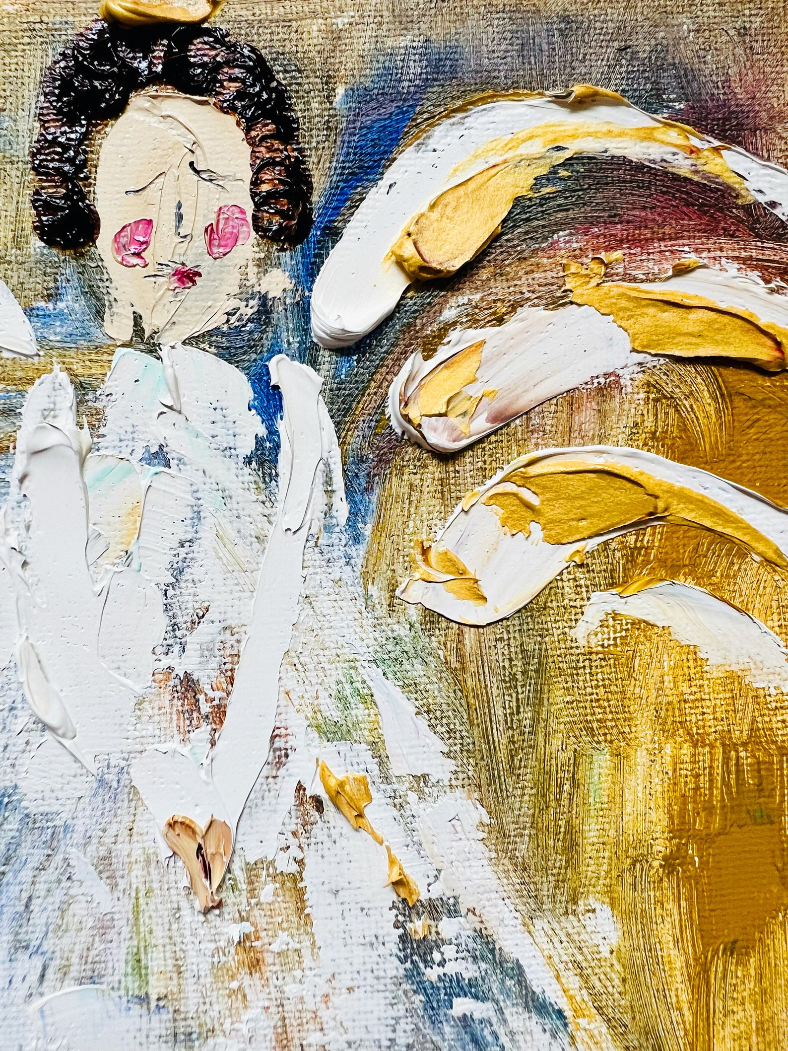 Angel Painting Religious Original Art Angel Happiness Artwork - Etsy