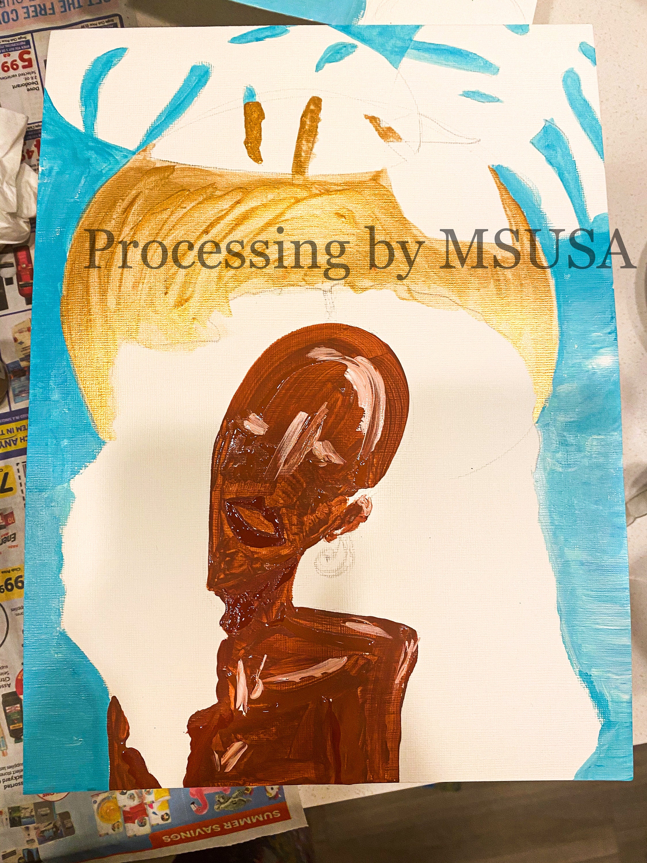 African American Art Faceless Painting ORIGINAL 9 X 12 Wall Art Woman ...