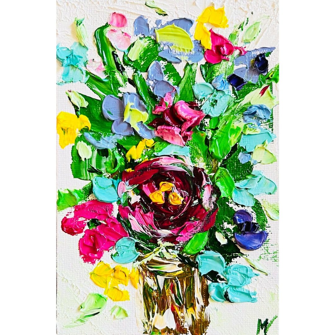 Peony Painting Flower Original Art 3d Pink Peonies Impasto Oil Painting ...