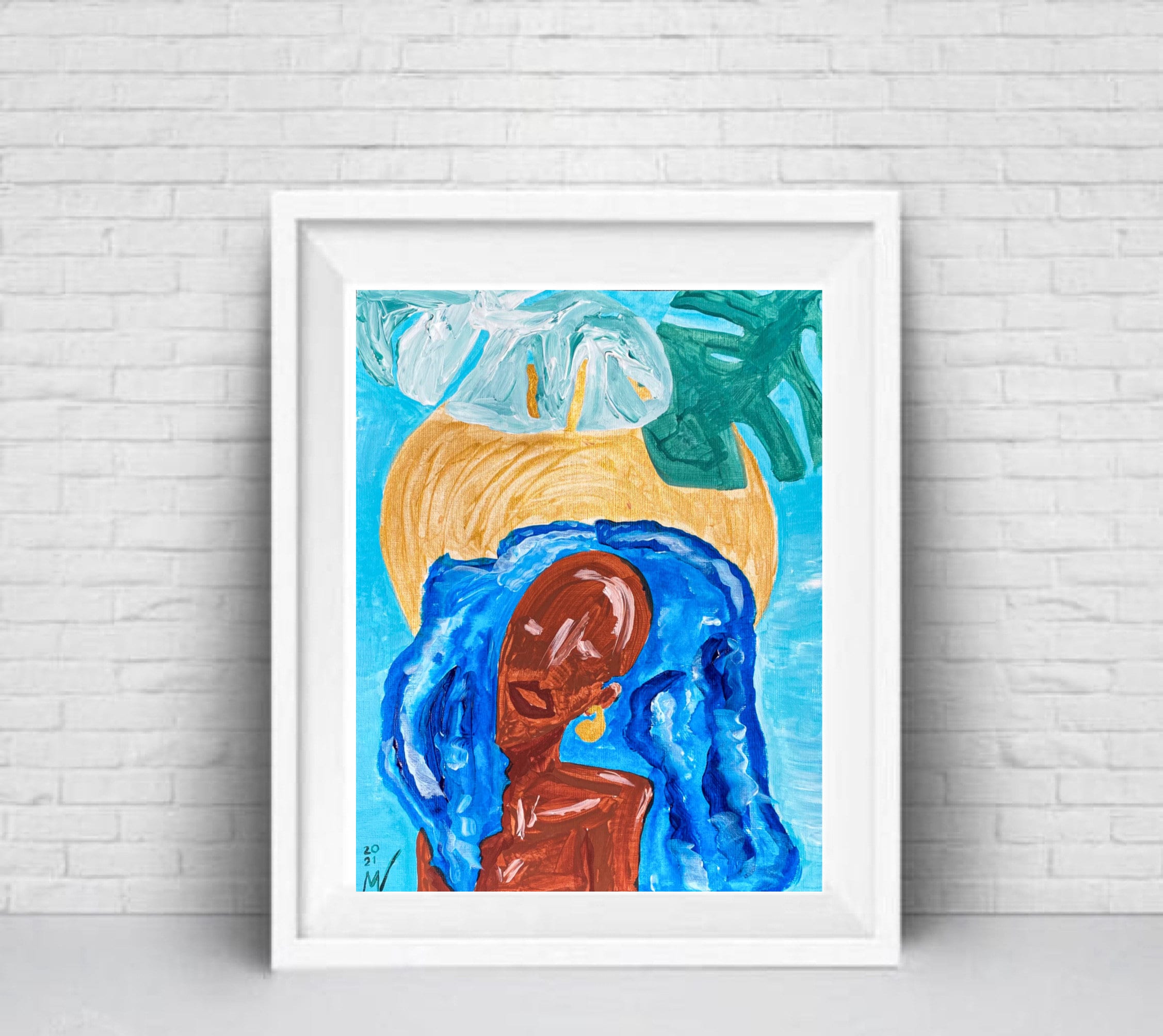 African American Art Faceless Painting ORIGINAL 9 X 12 Wall Art Woman ...