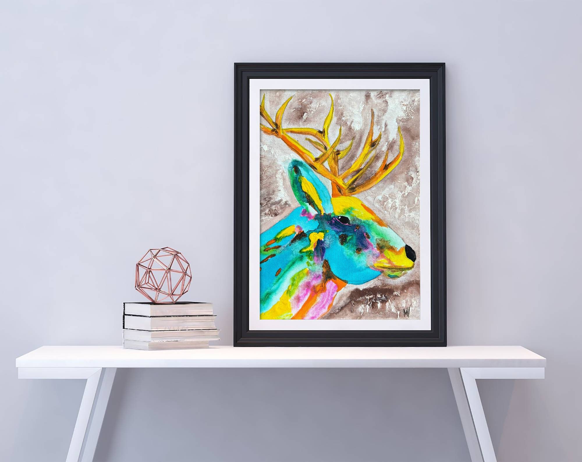 Gorgeous Deer Abstract Painting Original and Hand-painted Artwork ...