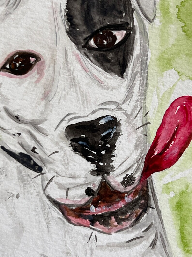 BOXER White Art Dog Portrait Painting Original Artwork Watercolor Deco ...