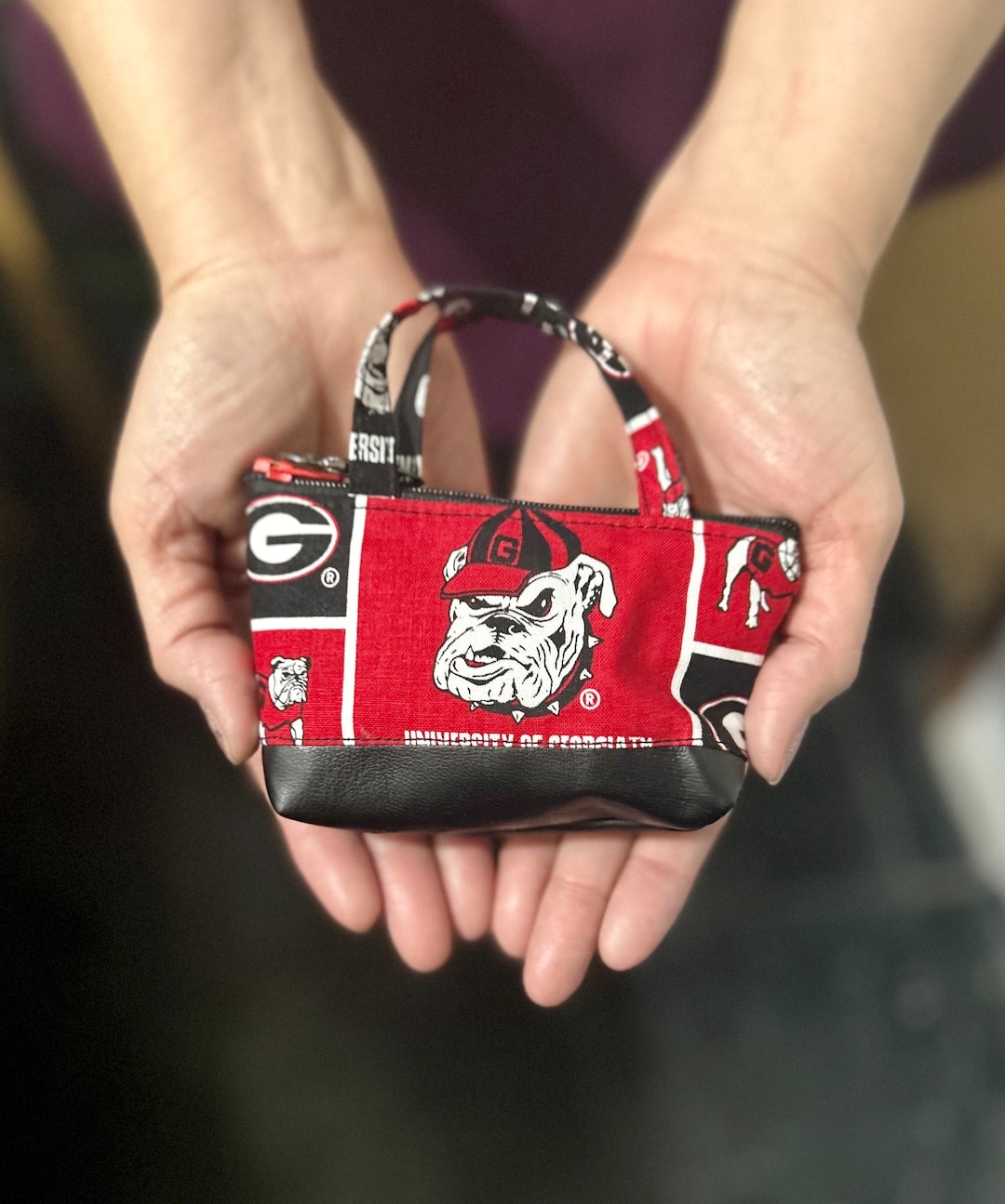 Georgia Bulldogs Tiny Tote /university of Georgia / Bulldogs Keychain ...