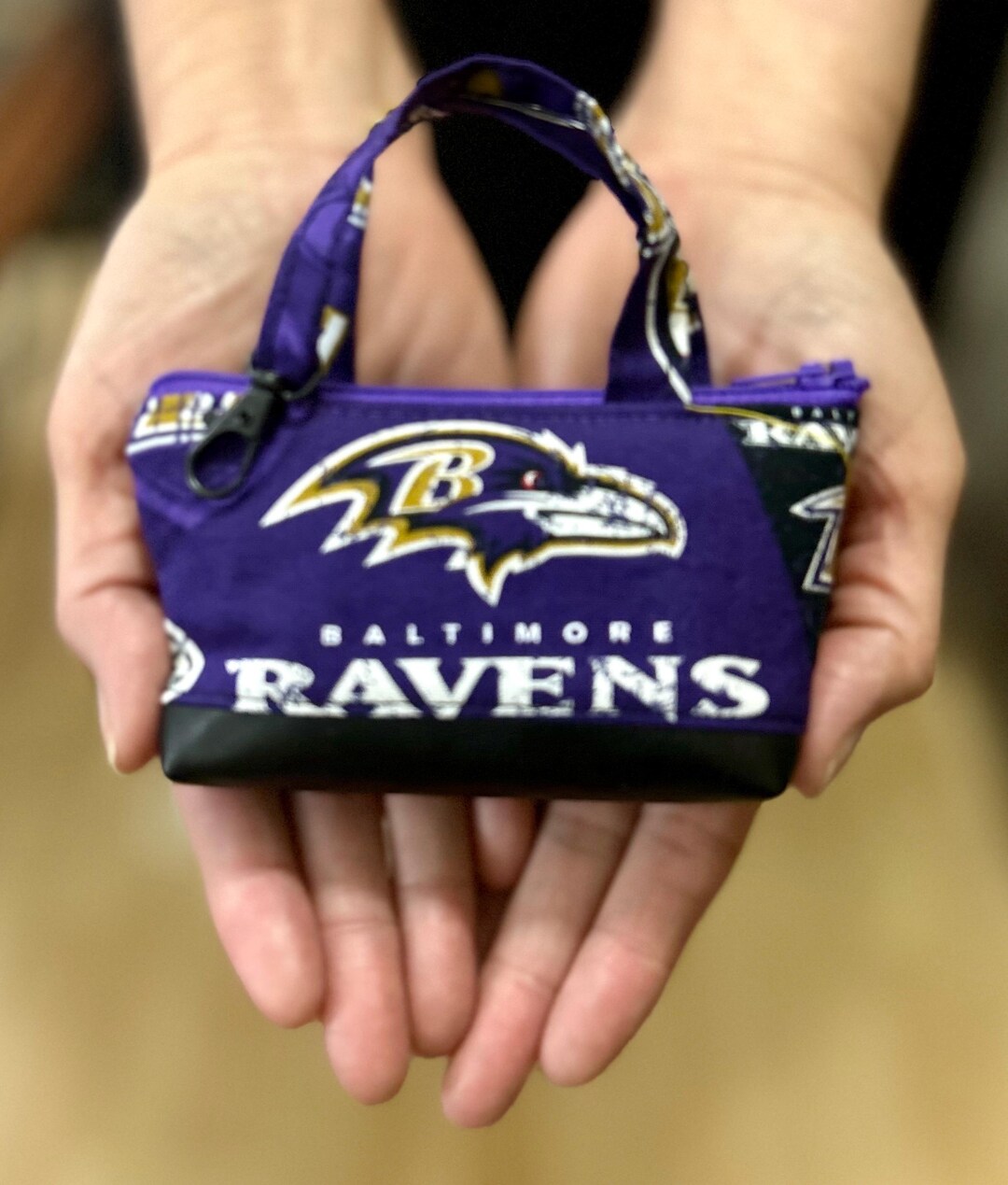Baltimore Ravens Tiny Tote / Keychain/ NFL/ Ravens / Little Purse / Key ...