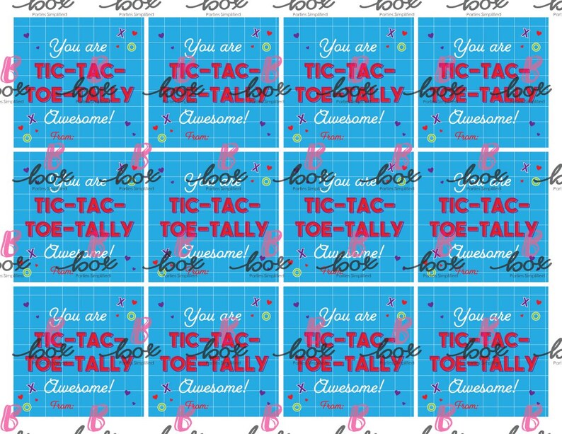 Tic Tac Toe Valentine | Printed Cards ONLY - Etsy