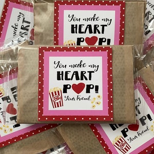 Popcorn Valentine Instant Download - Etsy
