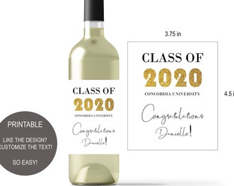 Champagne Labels Graduation - Etsy