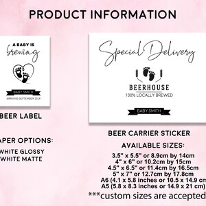 Custom Beer Labels A Baby is Brewing, Custom Funny Baby Announcement ...
