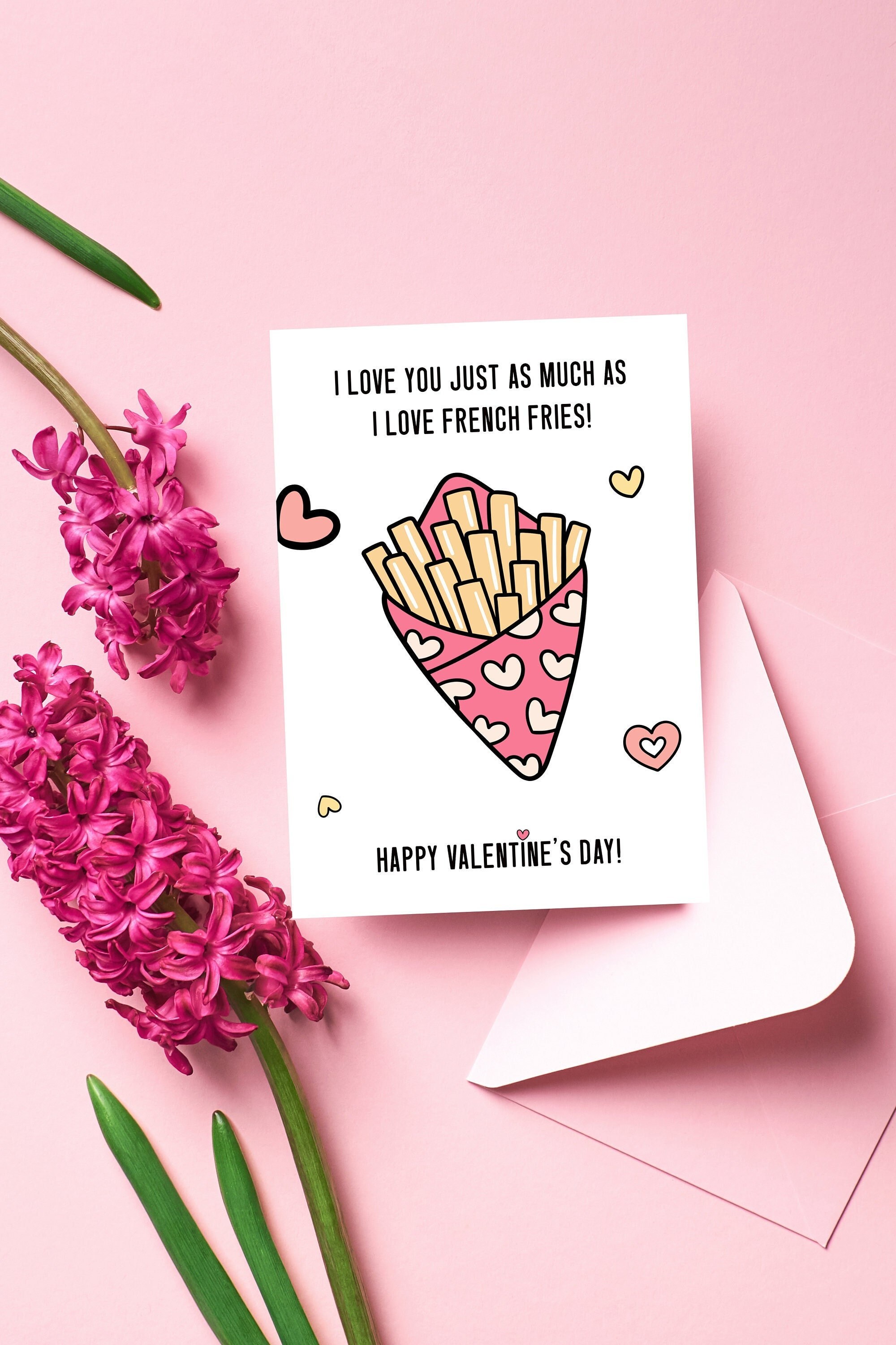 Funny Valentine Card I Love You as Much as French Fries - Etsy