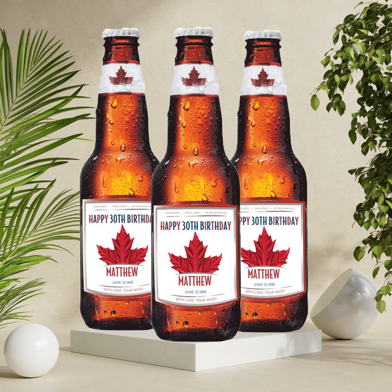 Custom Birthday Beer Label Canadian Molson Beer ANY AGE - Etsy
