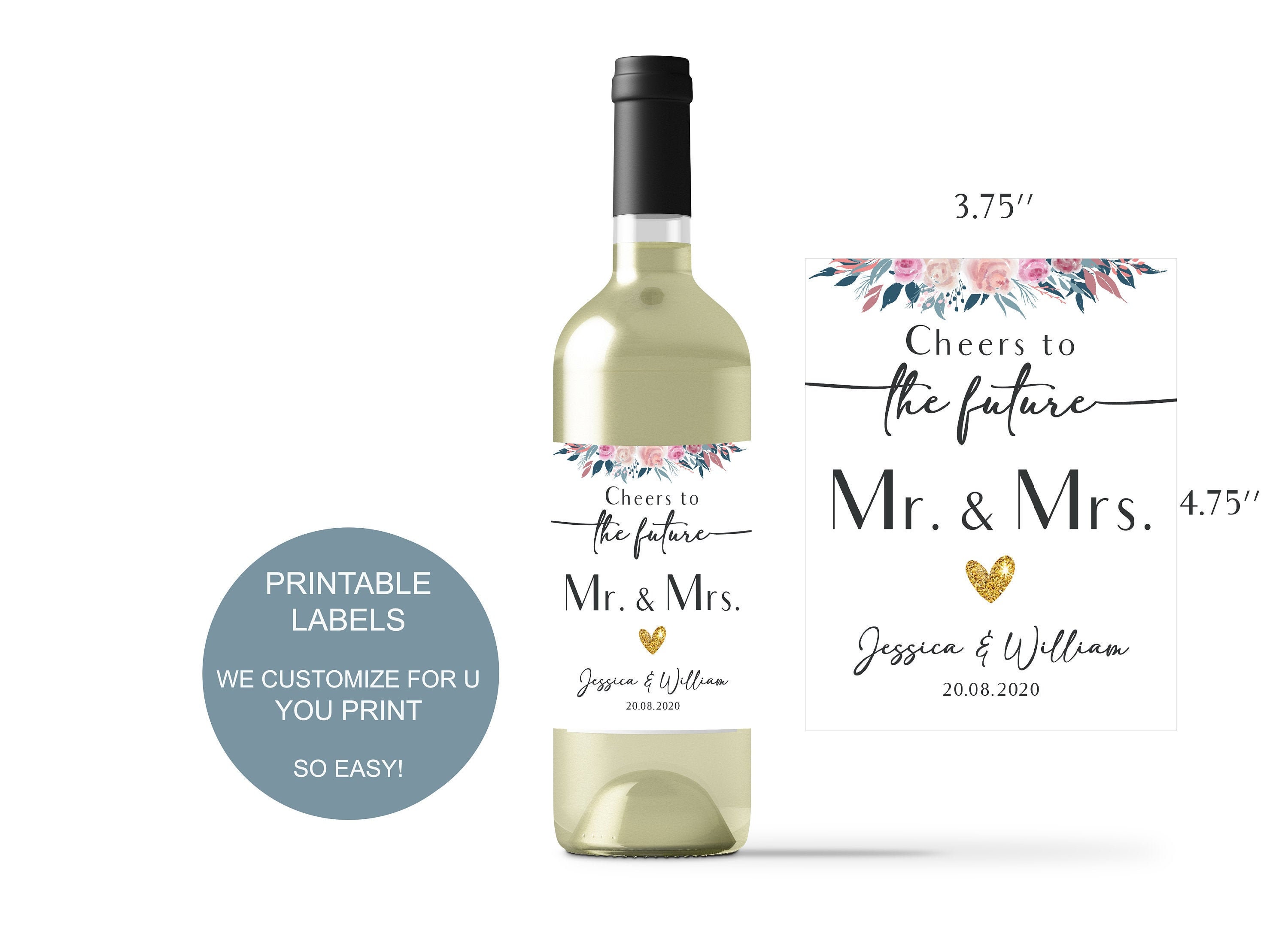DIGITAL Engagement Party Wine Labels Custom Wine Bottle Tags - Etsy