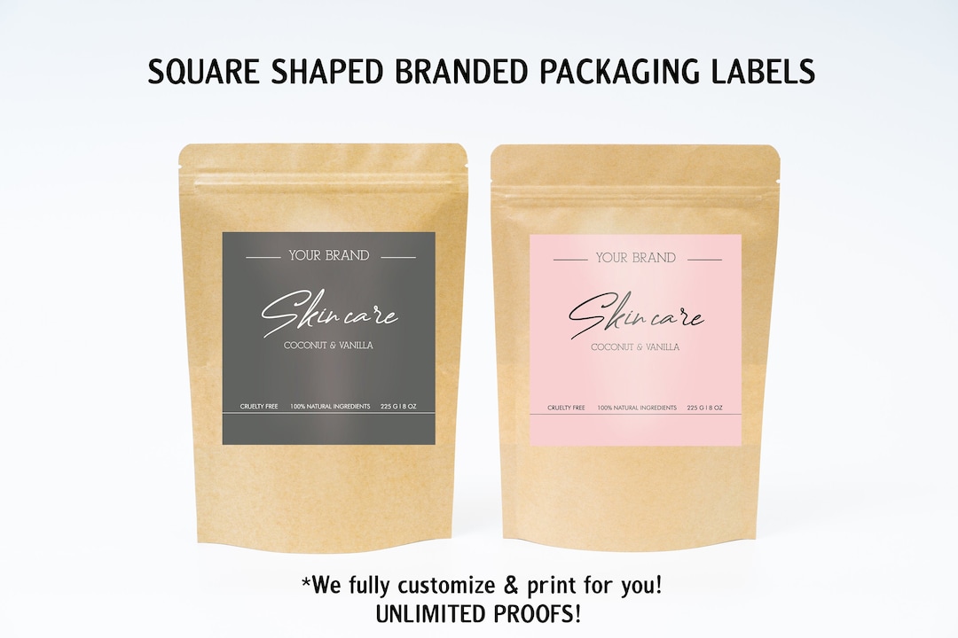 Branded Packaging Skin Care Labels, Branded Package for Small Business ...