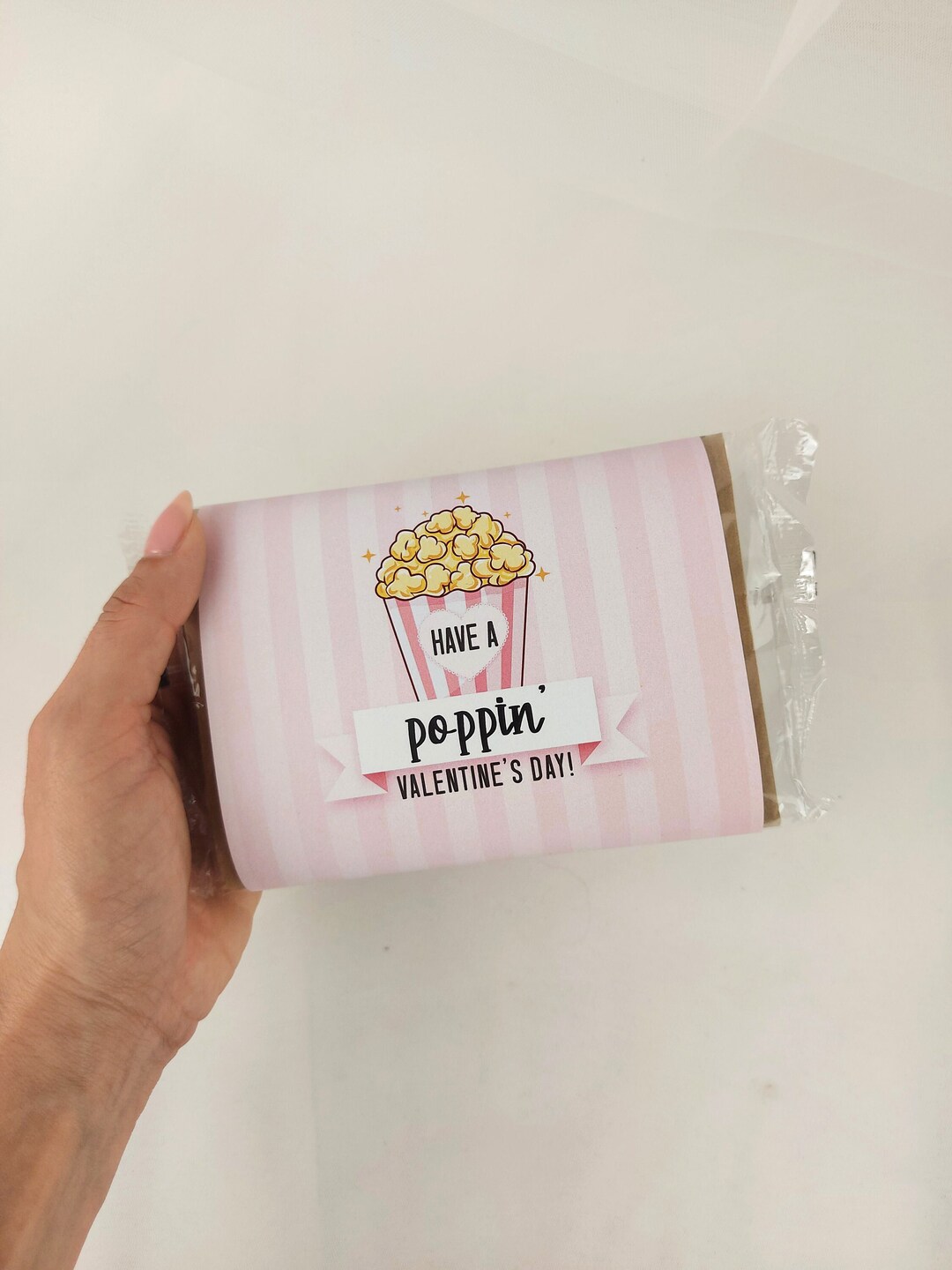 Valentine Popcorn Wrapper, Boy Girl Kids Classroom Exchange Poppin ...