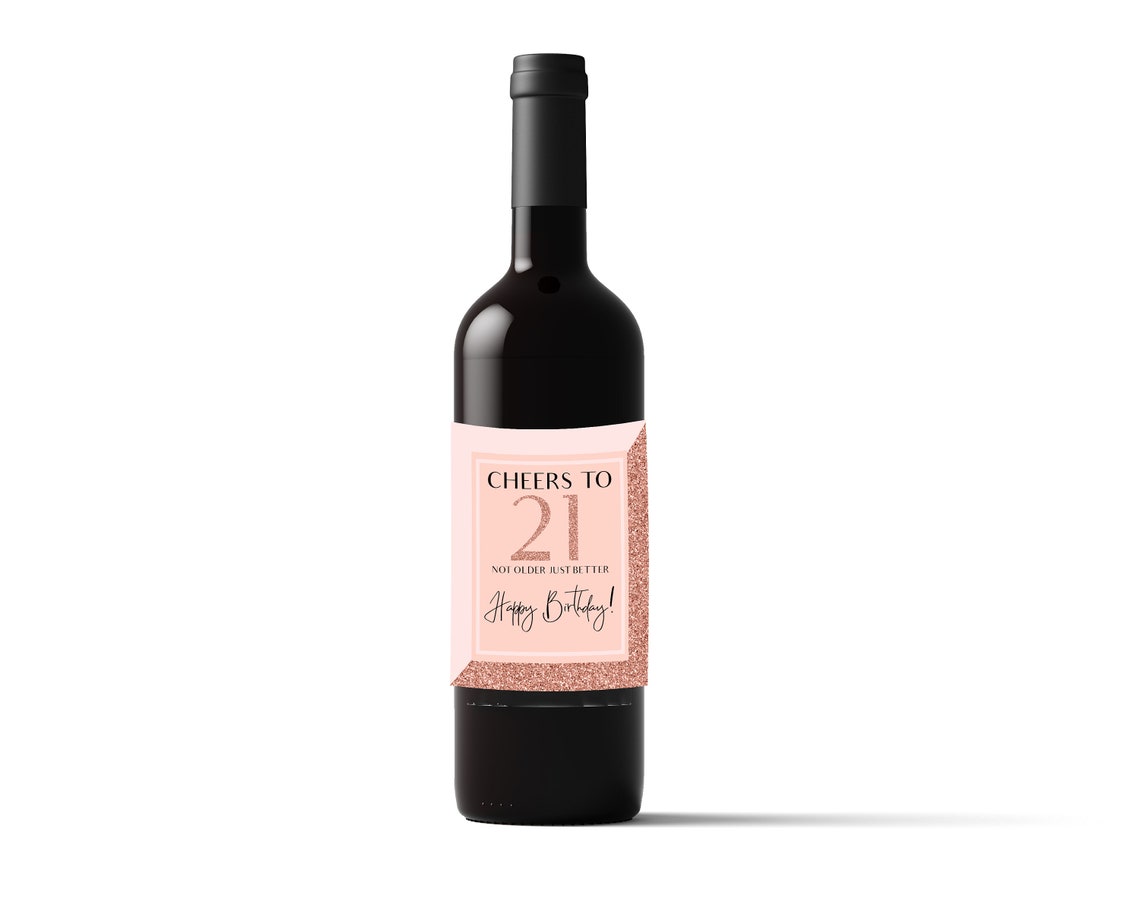 21st Birthday Wine Bottle Label Wine Label Stickers Party | Etsy