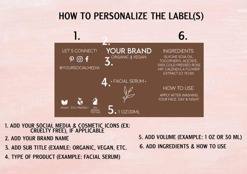 Custom Cosmetic Labels, Branded Label Design, Cosmetic Wrap Around ...