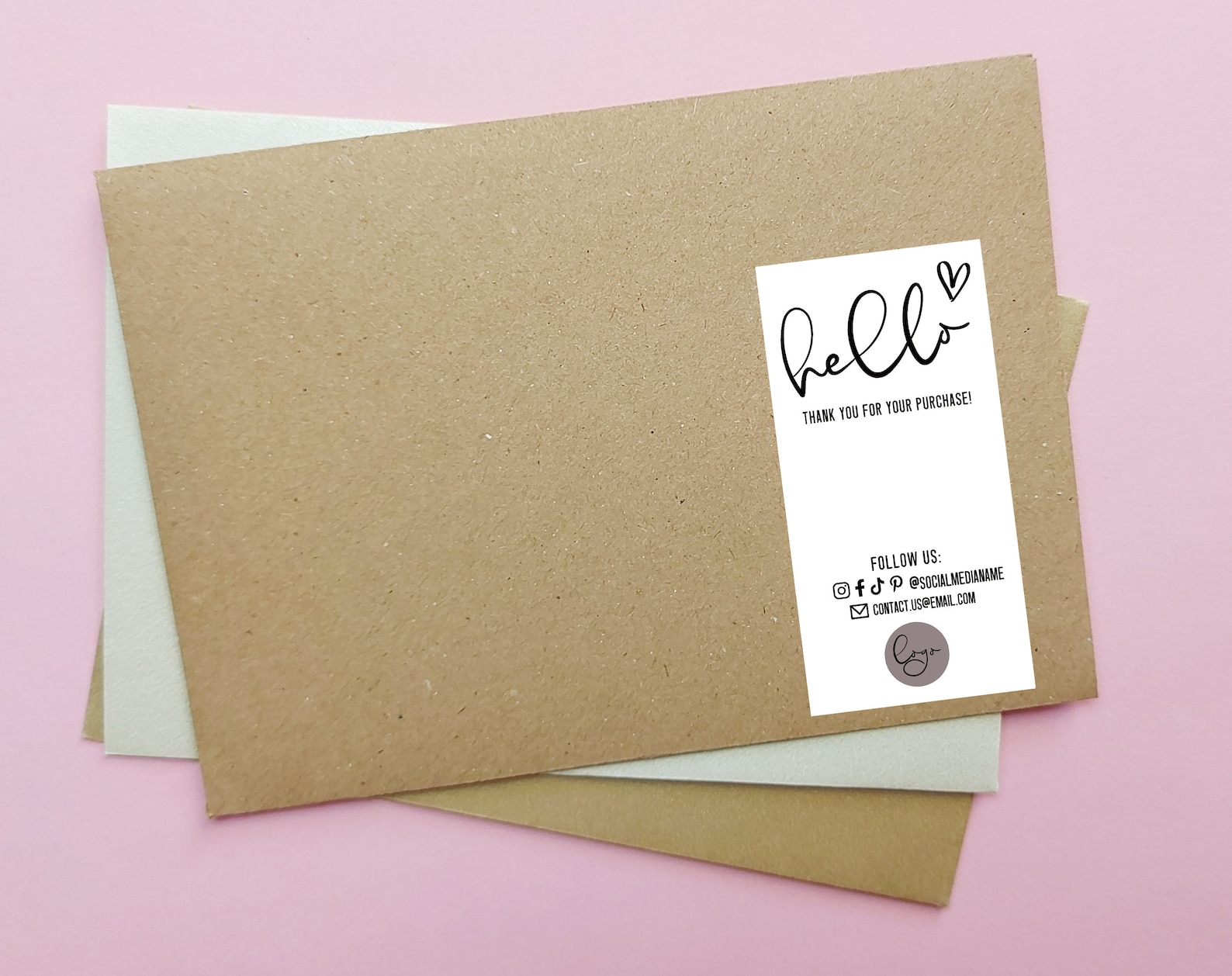 Custom Branded Package Box Label, Thank You for Your Purchase Logo ...