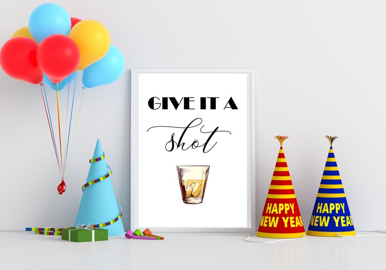 Give It a Shot Wall Art Funny Bar Sign Poster Home Decor | Etsy