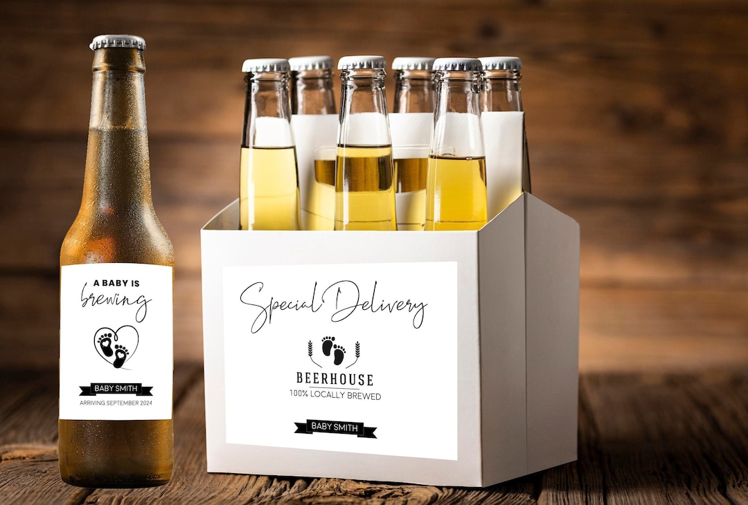 Custom Beer Labels A Baby is Brewing, Custom Funny Baby Announcement ...