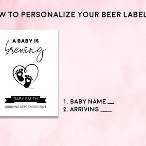 Custom Beer Labels A Baby is Brewing, Custom Funny Baby Announcement ...